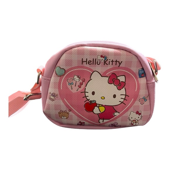 Sanrio | Accessories | Hello Kitty Crossbody Purse Pink Gingham Heart ...